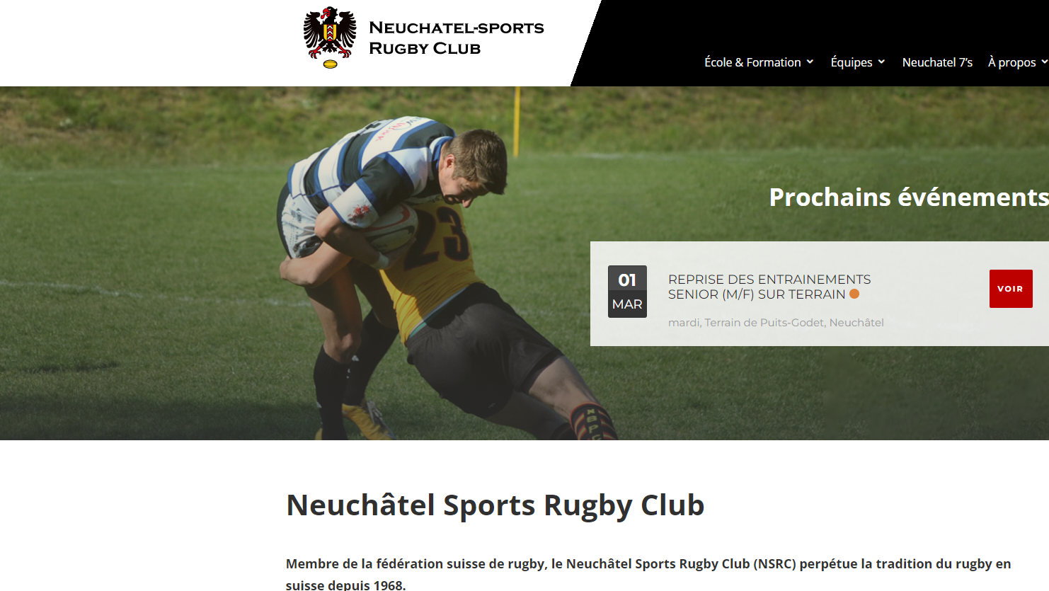 Un Nouveau Site Web NSRC - Neuchâtel Sports Rugby Club